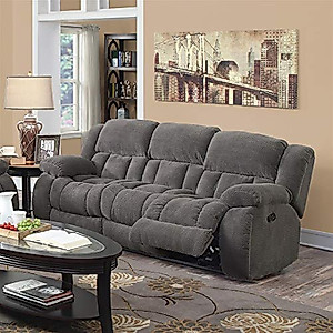 Coaster Furniture Weissman Pillow Padded Motion Sofa Charcoal 601921