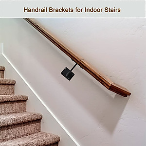 Wpbhk 3 Pcs Heavy Duty Handrail Bracket Hand Rail Bracket Wall Mount Support Hardware Brackets for Staircase Stair Railing Brackets