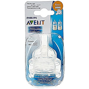 Philips AVENT BPA Free Classic Fast Flow Nipple, 2-Pack