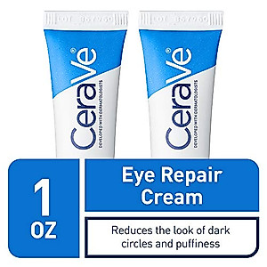 CeraVe Eye Repair Cream | 2 Pack (0.5 Ounce each) | Eye Cream for Dark Circles and Puffiness | Fragrance Free