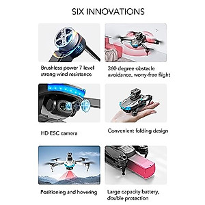 CUTULAMO Brushless Aerial Drone, Brushless Drone One Button Return Headless Mode Hovering for Aerial Photography