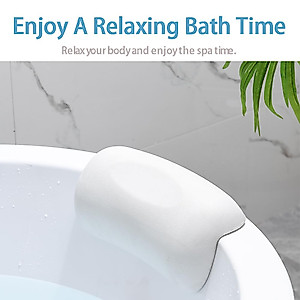 Bath Pillow for tub, Waterproof Bath Pillows for tub Neck and Head Support, Comfortable Bath tub Pillow headrest for Soaking, Spa, Tub Pillow for Bath Accessories with Strong Non-Slip Suction Cups