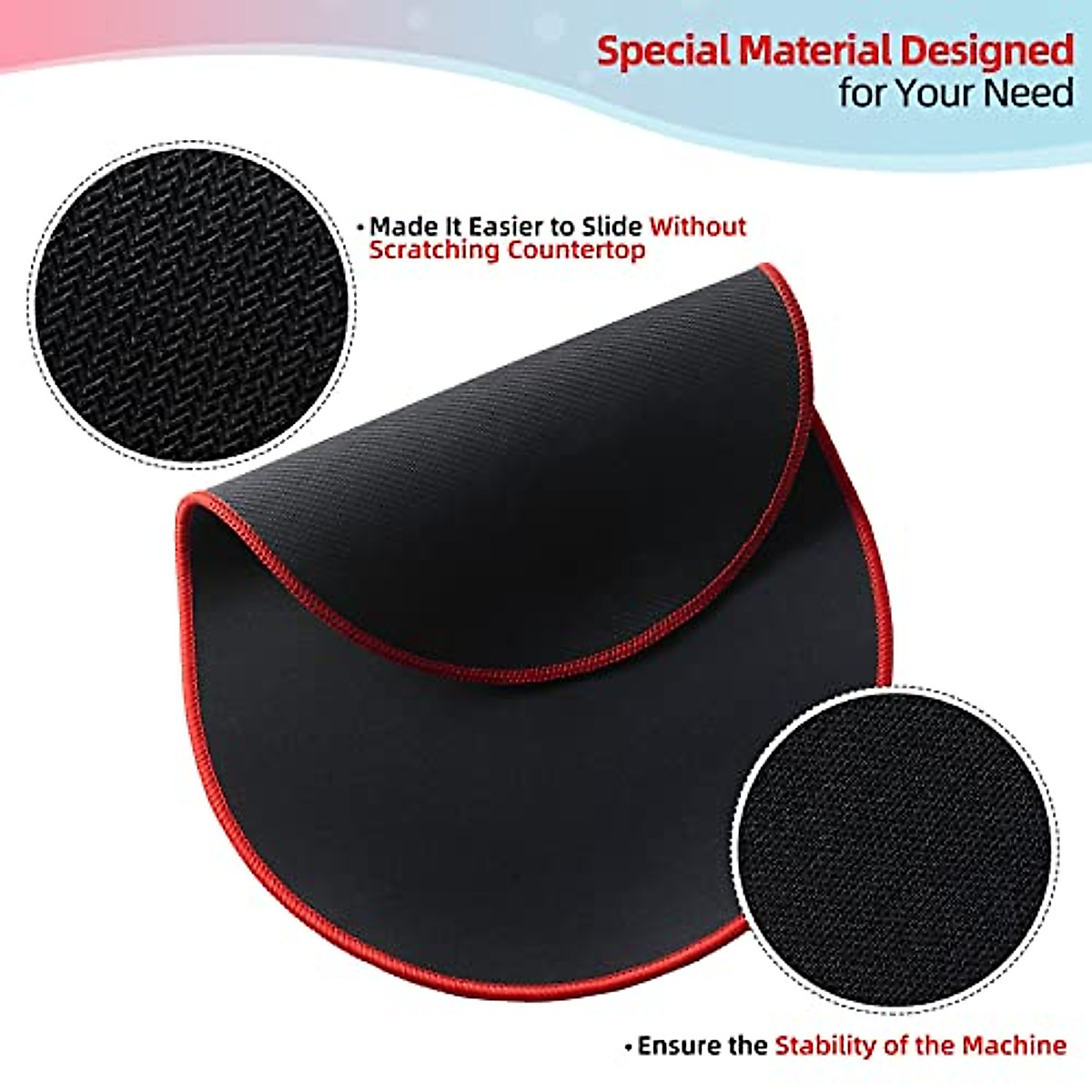Mixer Slider Mat for Kitchenaid 5-8 Qt Bowl Lift Stand Mixer, SUITMAT Rubber Mover Moving Matting for Kitchenaid Professional Series, Black
