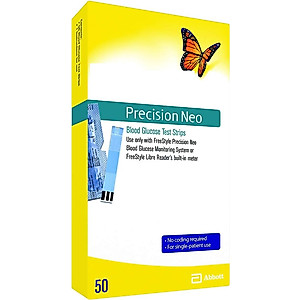 Generic Precision Neo Blood Glucose Test Strips, 50 Strips (Pack of 3), White