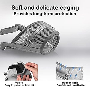 Dog Muzzle, Soft Dog Muzzle with Reflective Strip Breathable Mesh Large Dog Muzzle Prevent Biting Barking Chewing No Bark Dog Muzzle for Large Medium Small Sized Dog Outside Walking Grooming