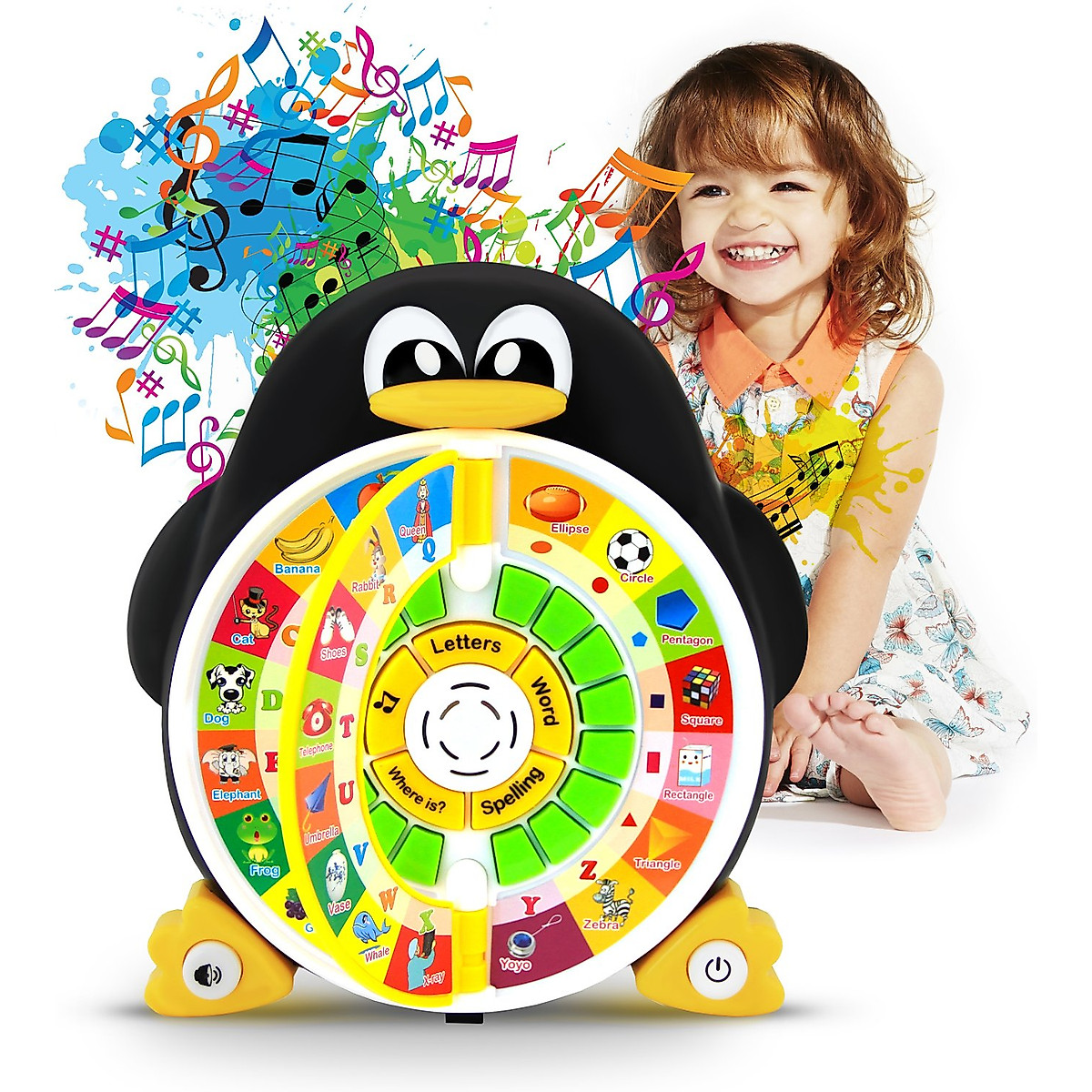 Penguin Power ABC Learning & Educational Toys for Preschoolers - Preschool Learning Activities Toys to Learn ABCs, Words, Spelling, Shapes, Quiz & Songs - Learning Toys for 3+ Year Olds Boys and Girls