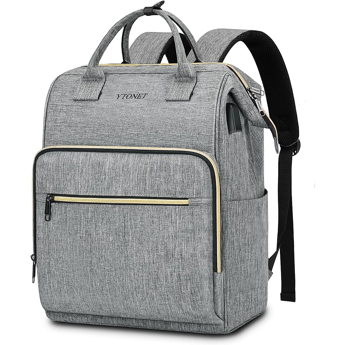 17 inch Laptop Backpack for Women, Extra Large 40L Travel Backpack With USB Charging Port Anti Theft Procket, Water Resistant Airline Approved Carry on Bag College Backpack Purse School Bookbag, Grey