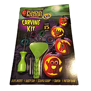 Pumpkin Masters Kids15 Pc Halloween Jack o Lantern Carving Kit includes 4 Kid Friendly Patterns