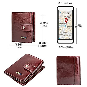 Anti-Lost Bluetooth Wallets Tracker Wallet Position Record Via Phone GPS Mens Wallets Bifold Leather