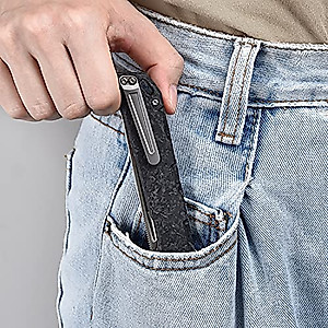 Kizer Begleiter Pocket Folding Knife, Tanto Blade with Carbon Fiber Handle - Ki4458T3