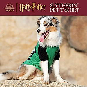 Harry Potter Slytherin Pet T-Shirt in Size Medium | M Dog T-Shirt, Harry Potter Dog Shirt | Harry Potter Dog Apparel &amp; Accessories for Hogwarts Houses, Slytherin,Black