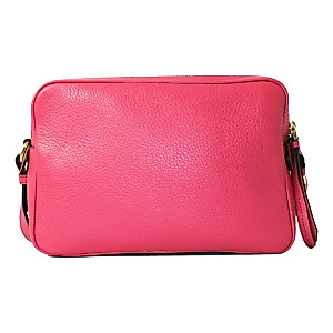 Prada Women's Vitello Phenix 1bh079 Pink Leather Cross Body Bag