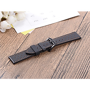 Adebena 6Pieces Rubber Watch Band Strap Loops Black Clear Replacement Resin Holder Retainer 18mm 20mm 22mm with Spring Bar Tools (16mm, Black)