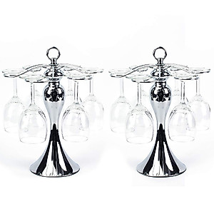 DreamiDeco Countertop Stemware Holder and Wine Glass Drying Rack for Home and Bar, Each Holds 6 glasses, 2 Packs