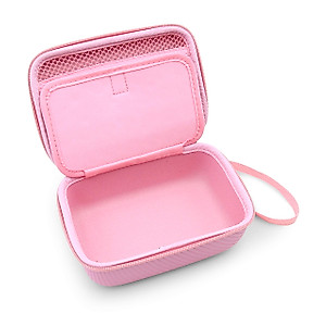 CASEMATIX Camera Travel Case Compatible with PROGRACE, Ourlife, Dragon Touch and More Waterproof Toy Camera Video Recorders - Pink Case for Toy Action Camera and Accessories