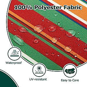 HARBOREST Indoor/Outdoor Chair Cushions Set of 4 Waterproof,Square Corner Outdoor Cushions for Patio Furniture - Patio Chair Cushions with Ties,18.5"x16"x3",Rainbow Stripes