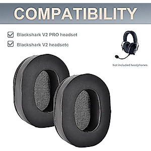 BlackShark V2 Replacement Earpads Quite-Comfort Cooling Gel Headset Ear Pads with BuckleCompatible with Razer BlackShark V2 / V2 PRO/ V2 Special Edition Gaming Headsets(Black)