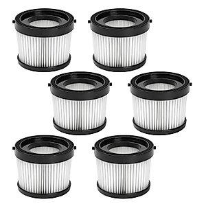 6 Pack Replacement DCV501HB Vacuum Filters Compatible with DeWalt 20V Vacuum Cordless Handheld Vacuum Washable and Reusable, Part # DCV5011H