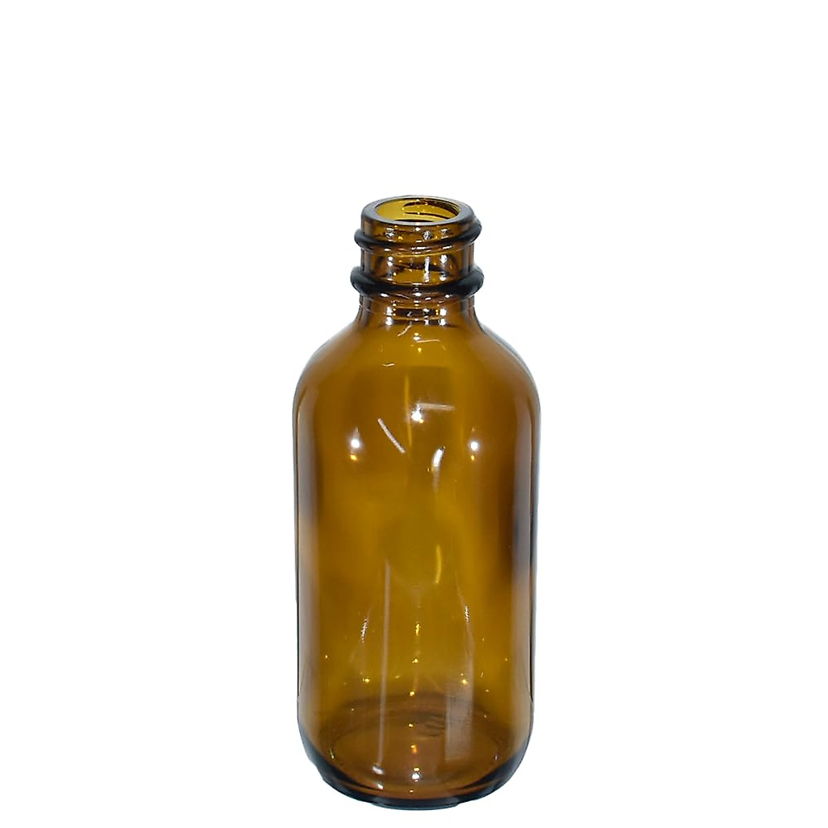 (Pack of 80) 2 oz. Amber Boston Round with Black Glass Dropper