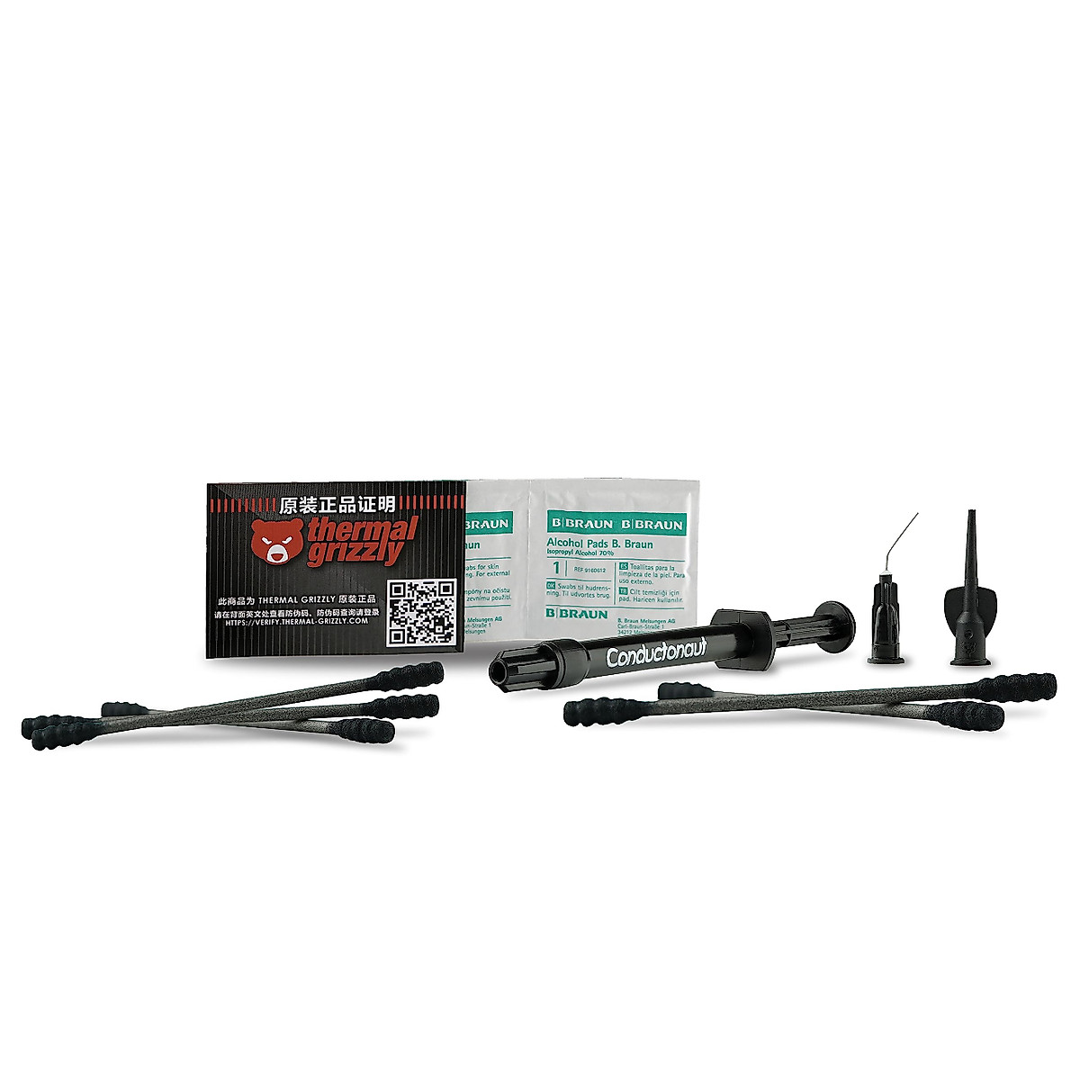 Thermal Grizzly Conductonaut Thermal Grease - 1 Gram Set + 3X Extra Applicators - Liquid Metal Thermal Paste for Cooling The CPU, GPU