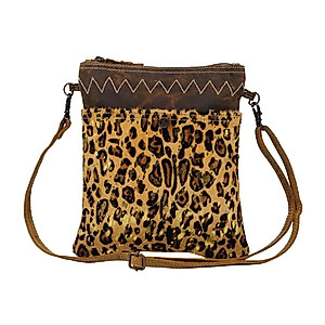 Myra Bag Spirit Animal Canvas And Cowhide Bag Upcycled Canvas, Leather & Cowhide S-2558