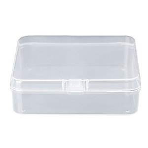 Happyaer Storage Box Square Transparent Plastic Jewelry Storage Boxes Beads Crafts for Case Container, 9x9x2.5cm