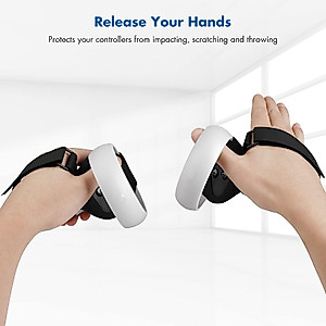 KIWI design Controller Grips and Comfort On-Ear Audio Strap Compatible with Quest 2