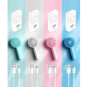 HonHey Handheld Fan Super Mini Personal Fan with Rechargeable Battery Operated and 3 Adjustable Speed Portable Hand Held Fan Eyelash Fan for Girls Women Kids Outdoor Travelling Indoor Office Home (pink)