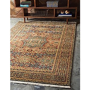 Unique Loom Palace Collection Traditional, Southwestern, Medallion, Geometric Area Rug, 9' 0" x 12' 0", Navy Blue/Tan