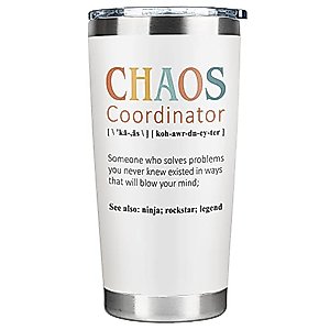Gifts for Women - Unique Boss Lady Gifts for Women, Her, Mom, Coworker, Manager, Teacher, Boss - Chaos Coordinator Gifts - Birthday Gifts for Women - Thank You Gifts for Women Teacher - 20Oz Tumbler