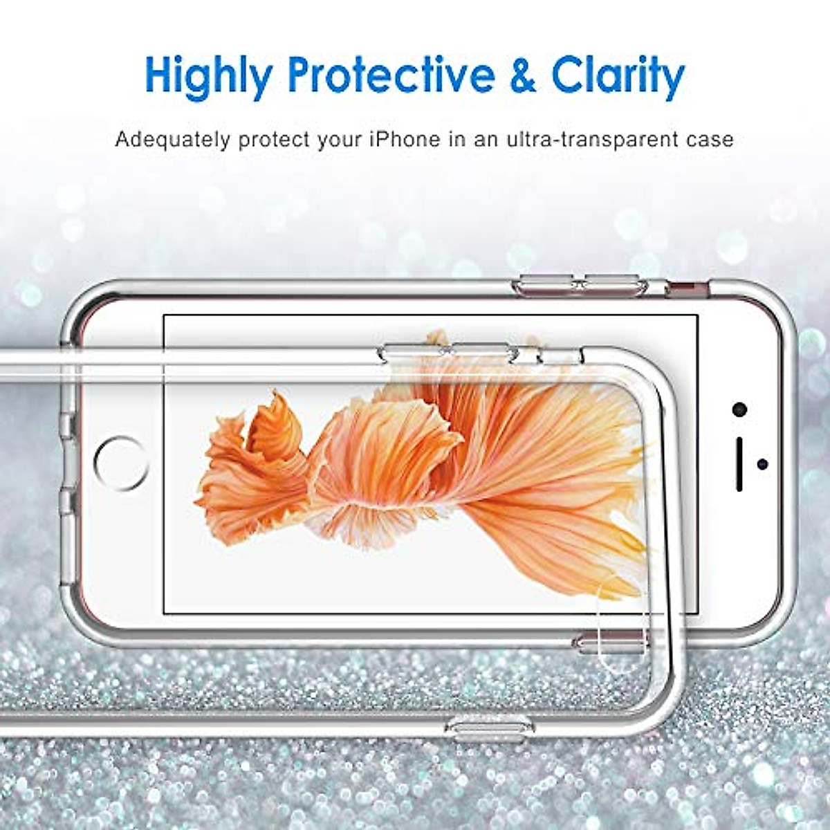 JETech Case for iPhone 6 and iPhone 6s, Non-Yellowing Shockproof Phone Bumper Cover, Anti-Scratch Clear Back (Clear)