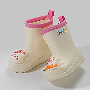 Children Shoes Rain Boots Cartoon Children Rain Boots Boys and Girls Infant Rain Boots Water Rubber Shoes Kids Boots for Girls Tall (A, 5.5-6 Years Little Child)