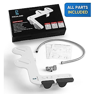 Ultra-Slim 3-in1 Bidet, Self-Cleaning, Posterior&Feminine Wash-(Retractable Dual Nozzles), Non-Electric Bidet Attachment for Toilet Seat, Adjustable Fresh Cold Water Pressure, Stainless Steel Inlet