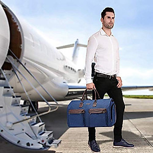 Modoker Vintage Laptop Backpack for Women Men, Convertible Garment Bag with Toiletry Bag, Carry on Garment Duffel Bag for Men Women