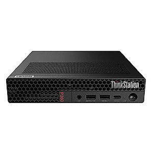 Lenovo ThinkStation P360 Tiny Business Mini Desktop (Intel i7-12700T 12-Core, 16GB RAM, 512GB PCIe SSD, T400 4GB, RJ-45, Display Port, SD Card, Black, Win 10 Pro) with KYB, Mouse, & Hub