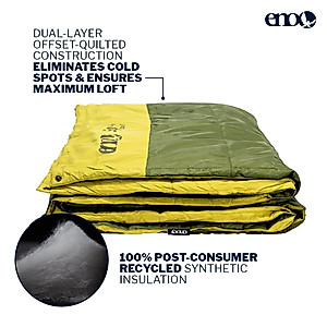 ENO, Eagles Nest Outfitters Spark Camp Quilt Hammock Blanket and Sleeping Bag, Evergreen