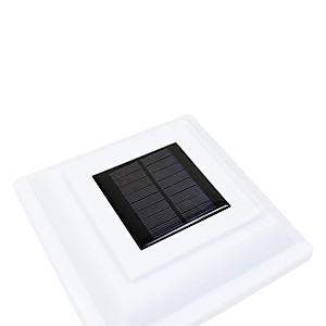 8 Pack White Outdoor Garden 5 x 5 Solar 12 SMD LED Post Deck Cap Square Fence Light Landscape Lamp Lawn PVC Vinyl