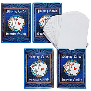 BLUE PANDA 224 Blank Custom Cards for DIY Game Cards - Checkered Diamond Backing - Blank Playing Cards to Write on - Blank Game Cards - Blank Playing Cards with Back Design (4 Decks, 3 x 4 In)