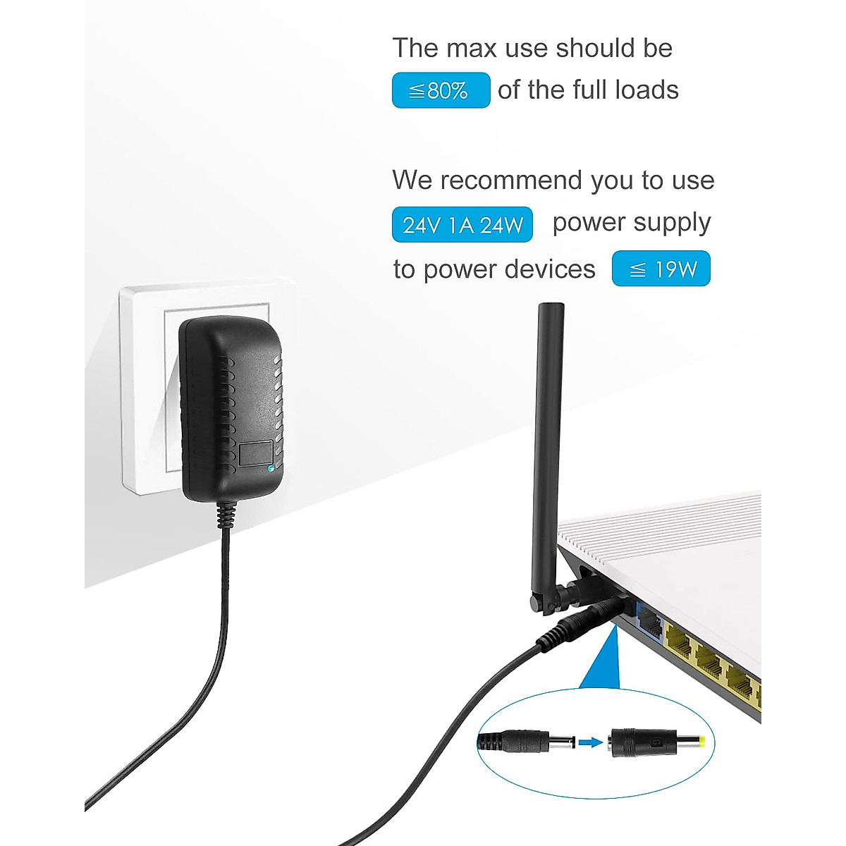 ALITOVE 24V 1A Power Supply Adapter DC 24 Volt 24W 1000mA 800mA 650mA 500A Power Converter Transformer with 5.5x2.5 5.5x2.1 5.5x3.0 5.5x1.7 4.8x1.7 4.0x1.7 3.5x1.35 3.0x1.1 2.5x0.7 6.3x3.0 10 Tips