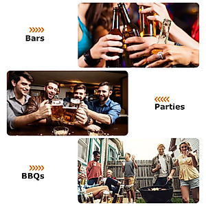 QTLCOHD 20 Pack Flat Bottle Opener 7 Inch Stainless Steel Bottle Openers Bulk Black Beer Bottle Opener Bartender Beer Bottle Opener for Kitchen Bar or Restaurant