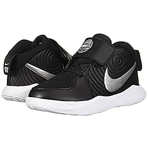 Nike Baby Team Hustle D 9 (TD) Sneaker, Black/Metallic Silver-Wolf Grey, 7C Regular US Toddler