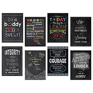 CTP Inspire U 8-Poster Chalk It Up! Pack, Classroom Posters, 13 3/8” x 19” Each (Creative Teaching Press 6686)