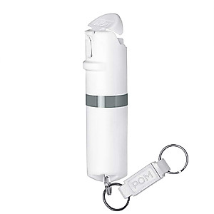 POM Pepper Spray Flip Top Keychain - Maximum Strength OC Spray Self Defenes - 25 Bursts, 10ft Range - Accurate Stream Pattern