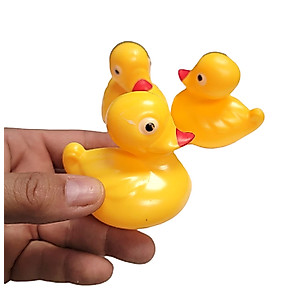 Floating Weighted Duckies (12 Pack) Plastic Yellow Duck Pond Floater. (2.75") Fun Bath Tub Pool Play Toy. (Yellow)
