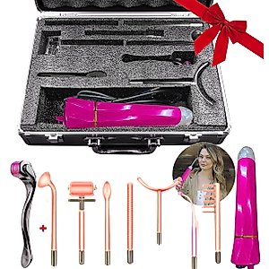 Lift Wand Professional High Frequency Facial Wand Machine Includes 7 Electrodes, and Aluminum Case, Anti Aging Device, Diminish Wrinkles, Scars, Dark Circles, Breakthrough Device for Beauty