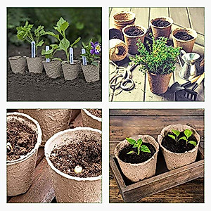GROWNEER 30 Packs 4 Inch Peat Pots Plant Starters for Seedling with 15 Pcs Plant Labels, Biodegradable Herb Seed Starter Pots Kits, Garden Germination Nursery Pot