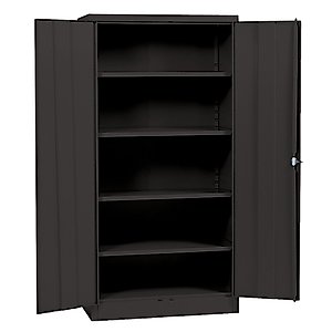 Sandusky Lee Black Steel SnapIt Storage Cabinet | 4 Adjustable Shelves | 72" H x 36" W x 18" D | RTA7000-09 Model