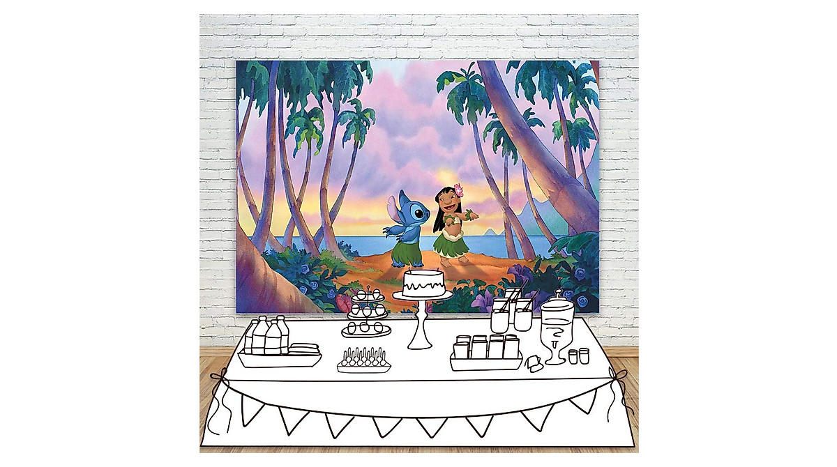 Lilo & Stitch Party Backdrop - Vibrant 5x3 Vinyl Hawaii Theme