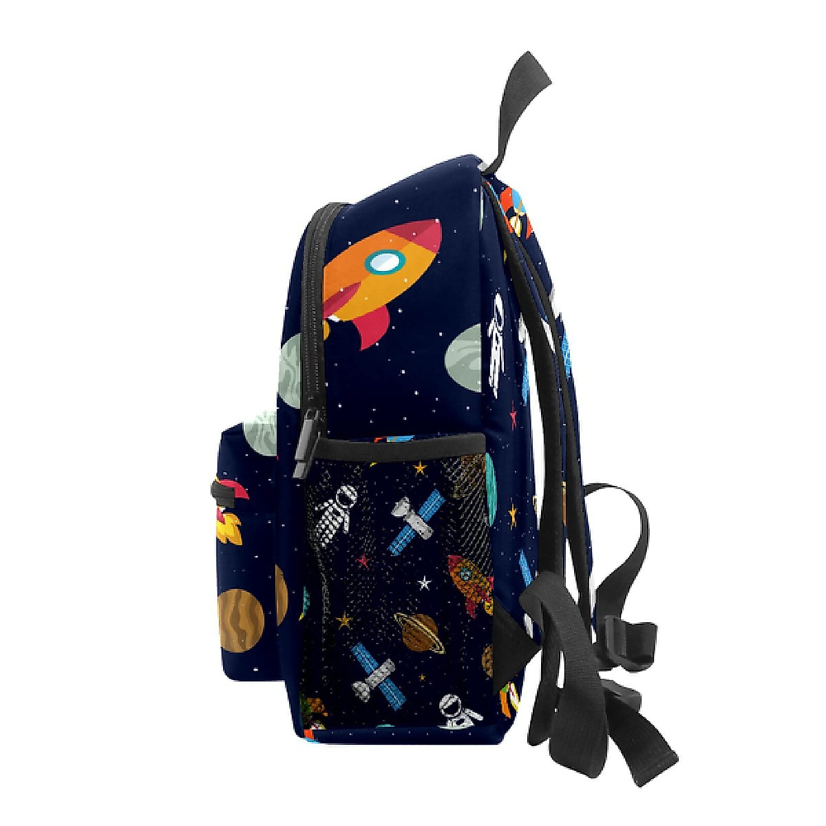 ZXIVGOQFR Schoolbag for Boys Girls Cute Kid's Toddler Backpack Space Stars Planets With Rockets Children Bag