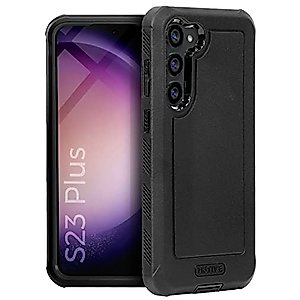 MOTIVE Heavy Duty Case for Samsung Galaxy S23 Plus, Shockproof, Military Grade Quad-Layer Rugged Protective Phone Case - Black, Designed in New York | Bunker Series